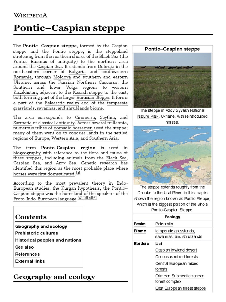Pontic-Caspian Steppe | PDF