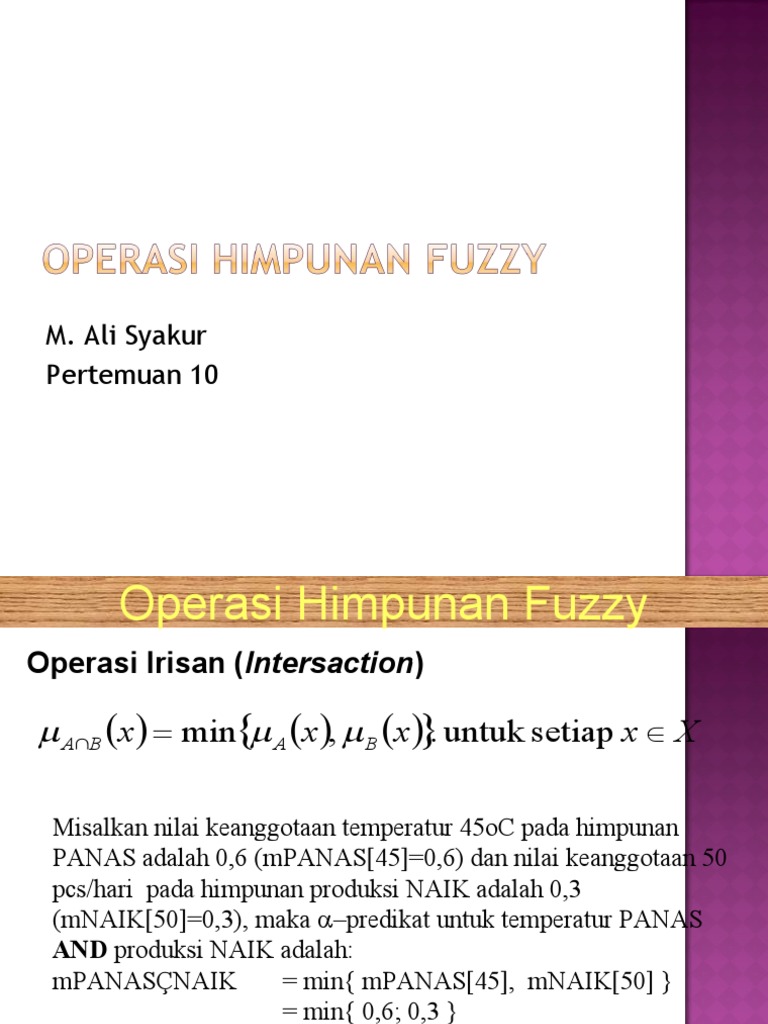 Pert. 10 Operasi Himpunan Fuzzy | PDF
