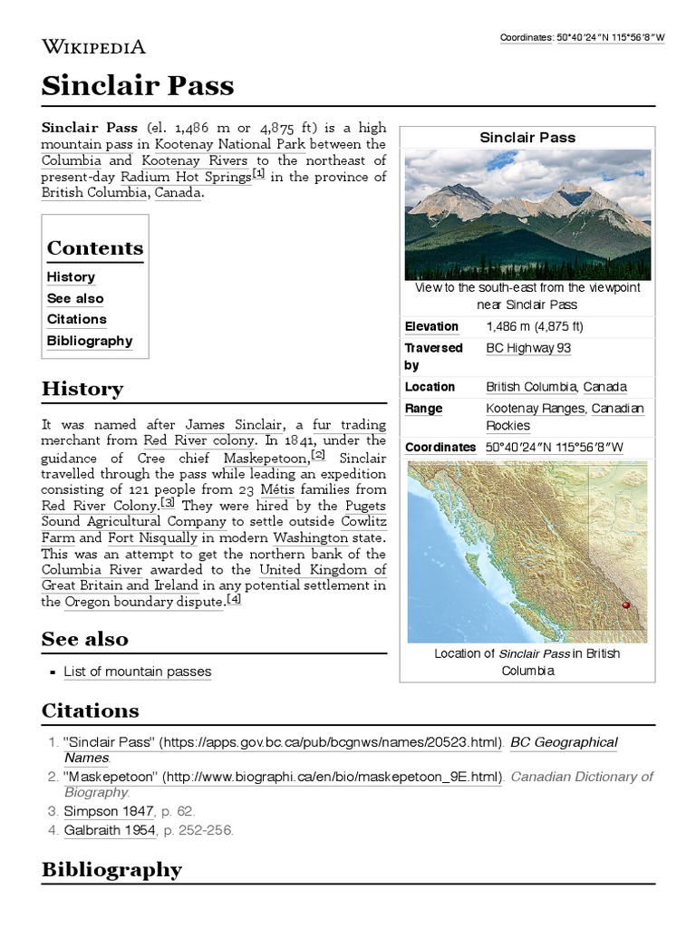 Sinclair Pass | PDF
