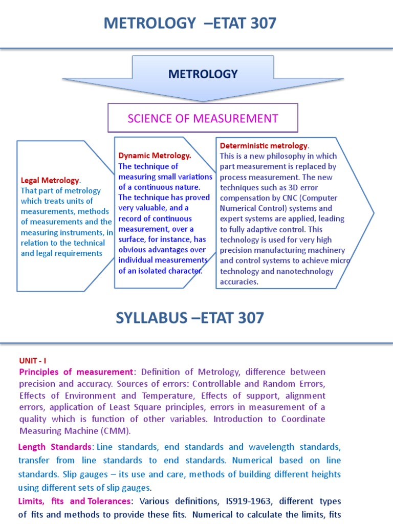 CH 1 - Metrology and Measurement | PDF | Accuracy And Precision | Metrology