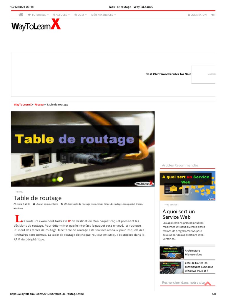 Table de Routage - WayToLearnX | PDF