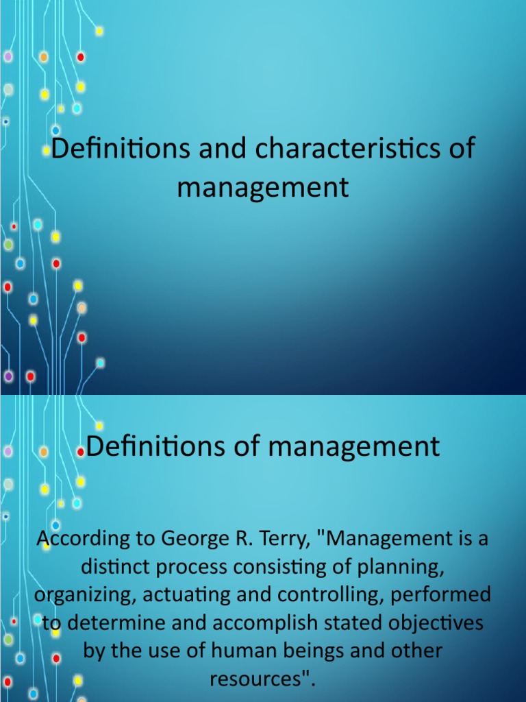 Characteristics of Management | PDF