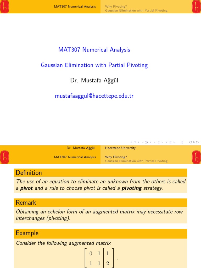 5th Gaussian Elimination With Partial Pivoting Download Free Pdf Linear Algebra 