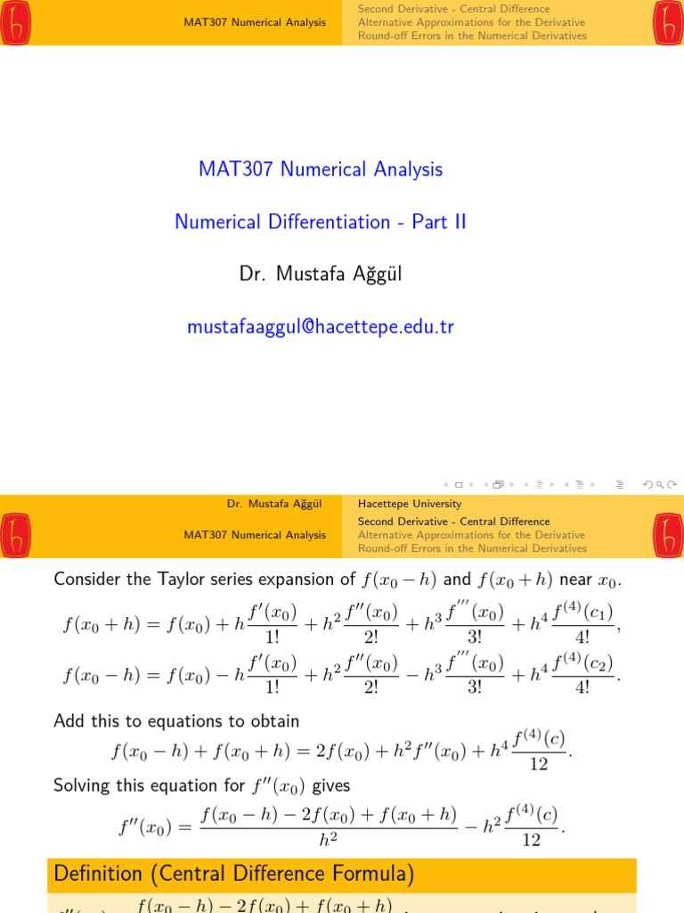 9th Numerical Differentiation II | PDF | Numerical Analysis | Derivative 9th Numerical Differentiation II | PDF | Numerical Analysis | Derivative