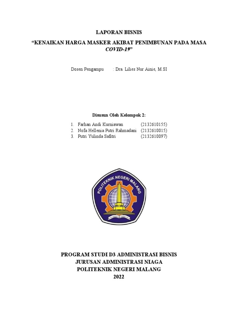 Kelompok 2 - UTS Laporan Bisnis Laporan Panjang | PDF