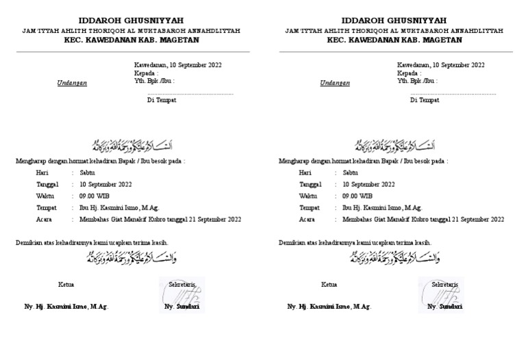 Undangan Jatman | PDF