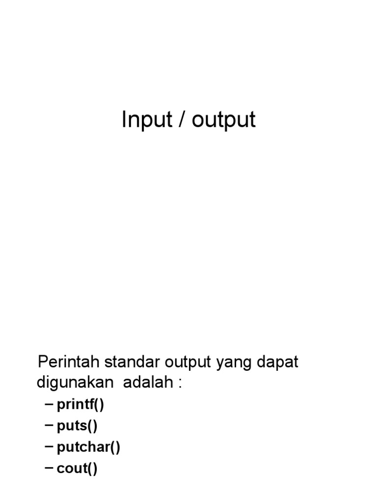 Input Output Pdf