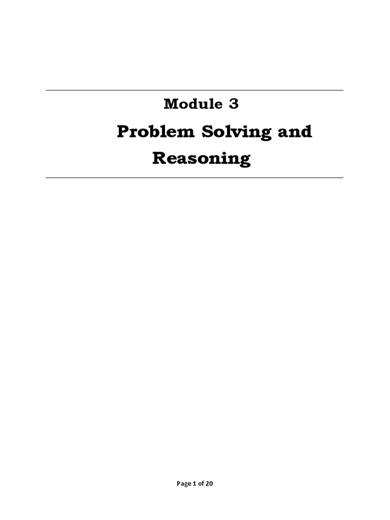 Module 3 Problem Solving and Reasoning | PDF | Inductive Reasoning | Reason