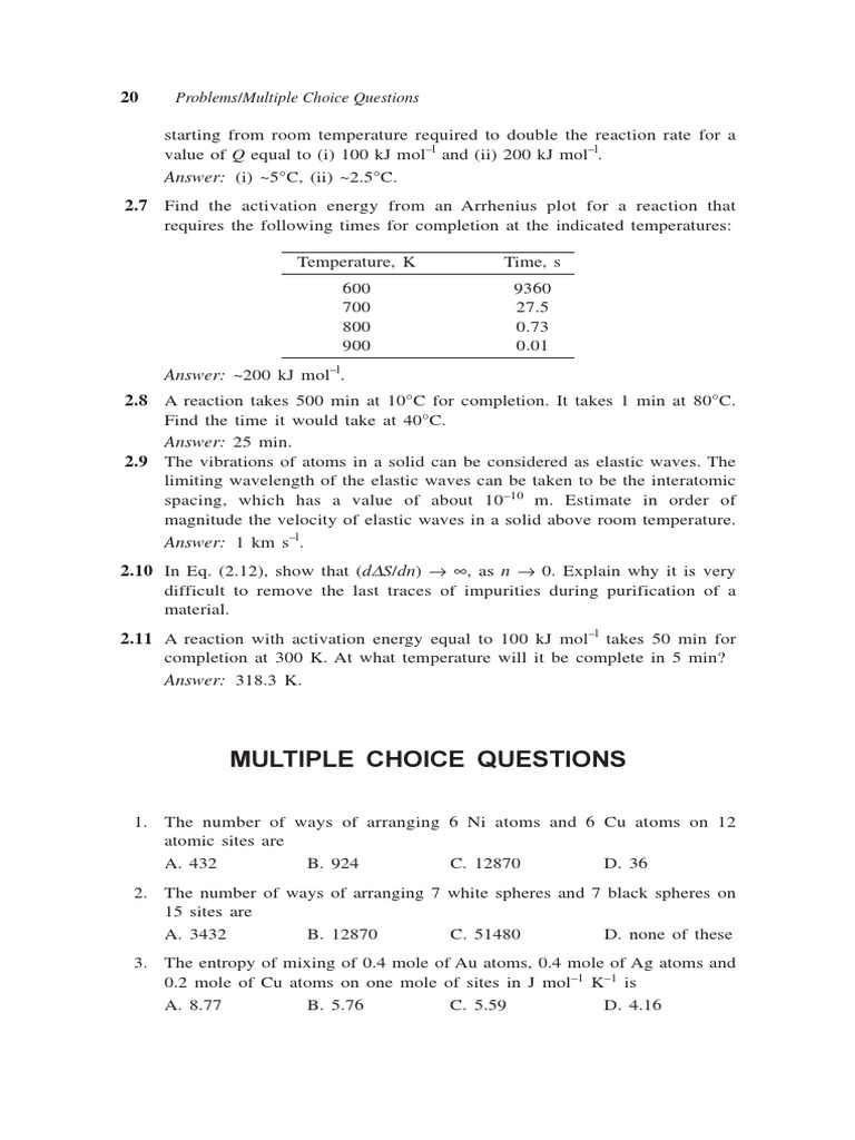 MCQ V - Raghavan - Materials - Science - and | PDF