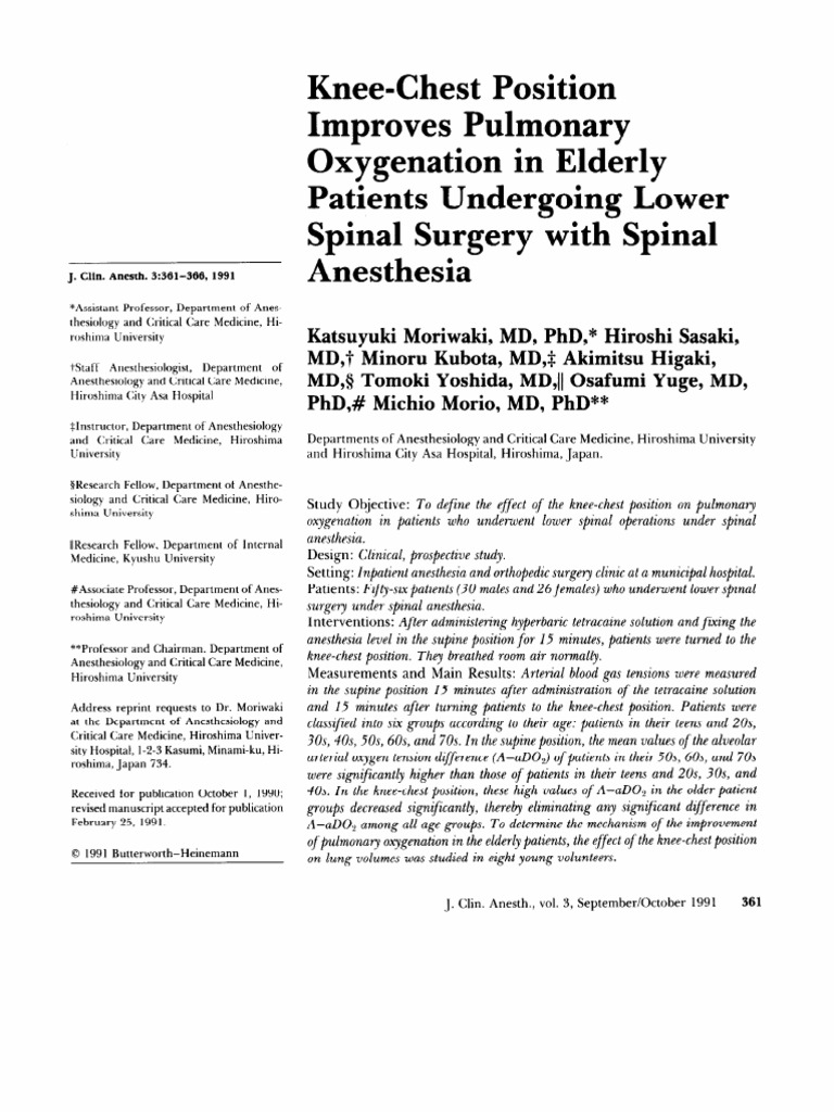 Journal Knee Chest Position | PDF | Medicine | Pulmonology