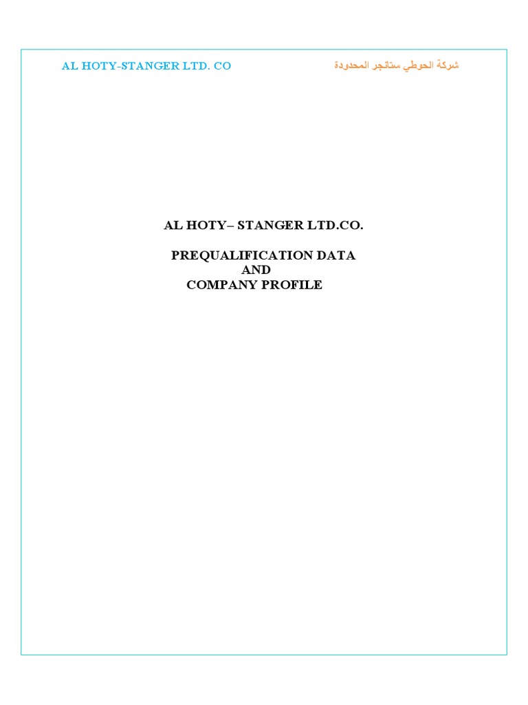 Silo - Tips - Al Hoty Stanger Ltdco Prequalification Data and Company ...