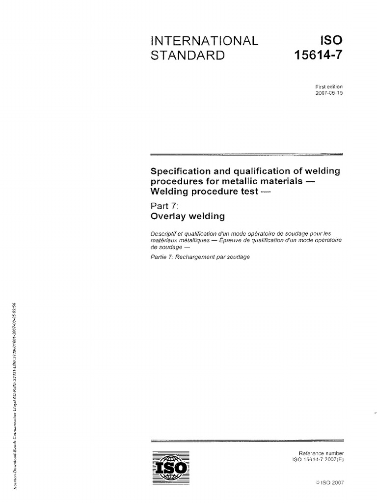 Iso 15614-7-2007 | PDF