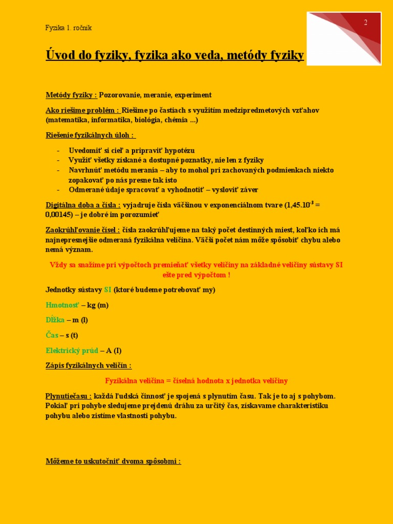fyzikálne veličiny a ich meranie | PDF