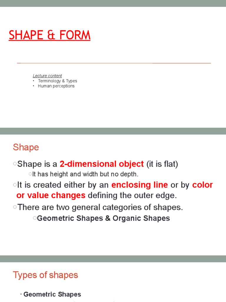 Shape and Form | PDF | Shape | Perception