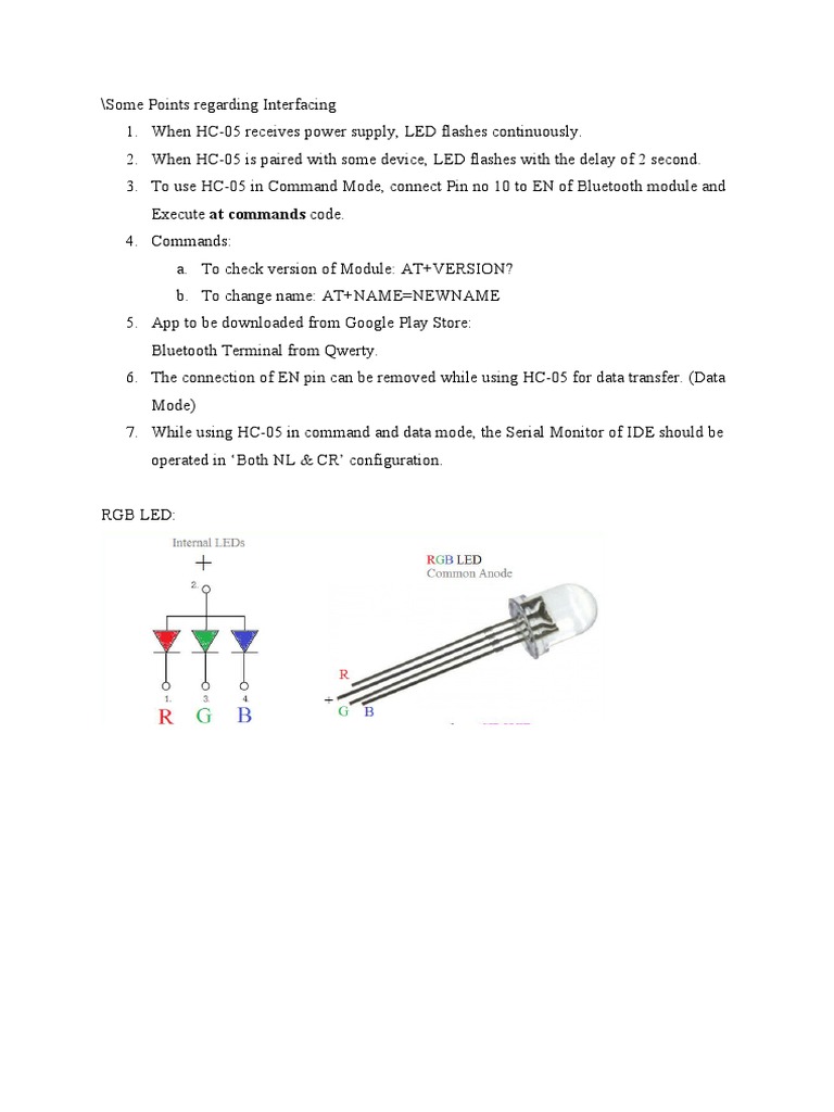 Interfacing HC-05 To Arduino Uno Steps | PDF