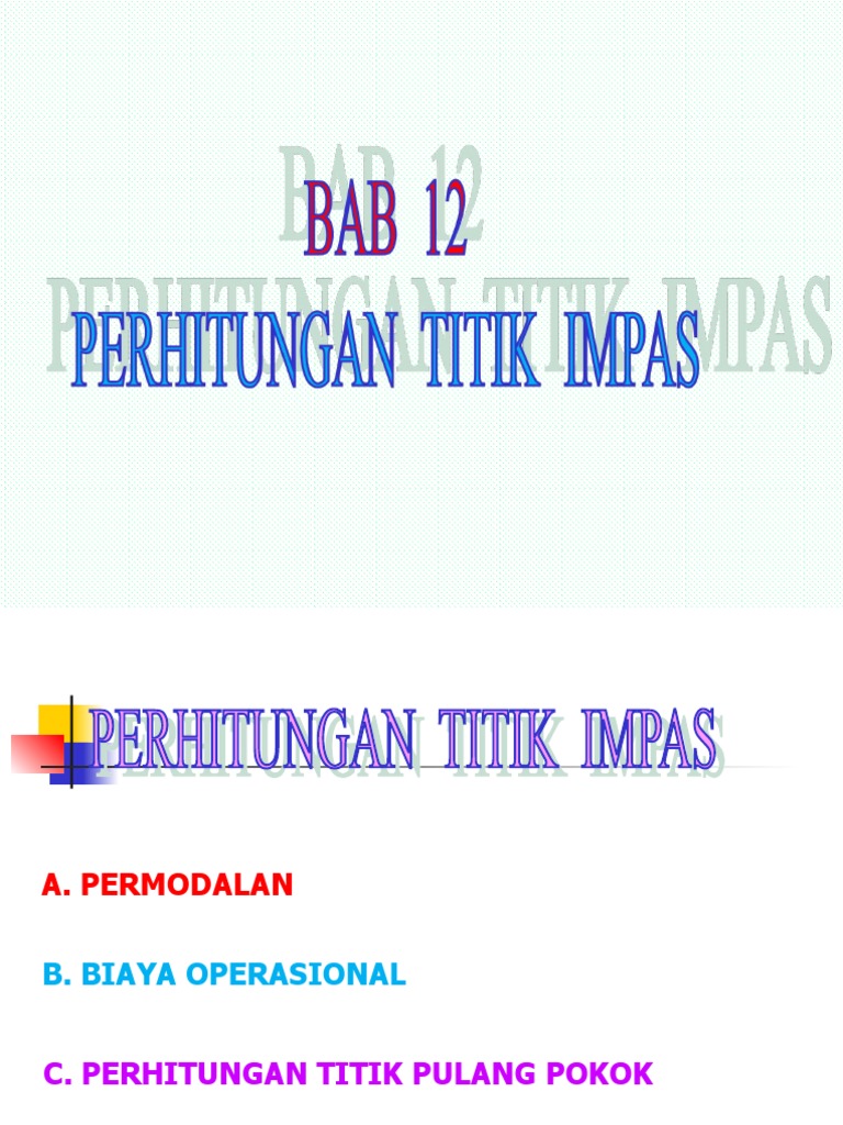 Perhitungan Titik Impas | PDF