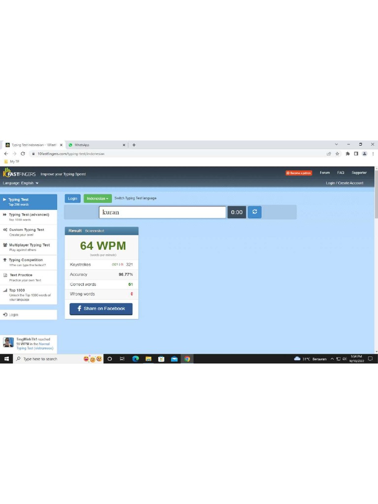 Typing Test at Teleperformance - Achmad Syahrul | PDF
