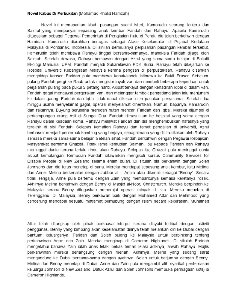 Novel Kabus Di Perbukitan | PDF