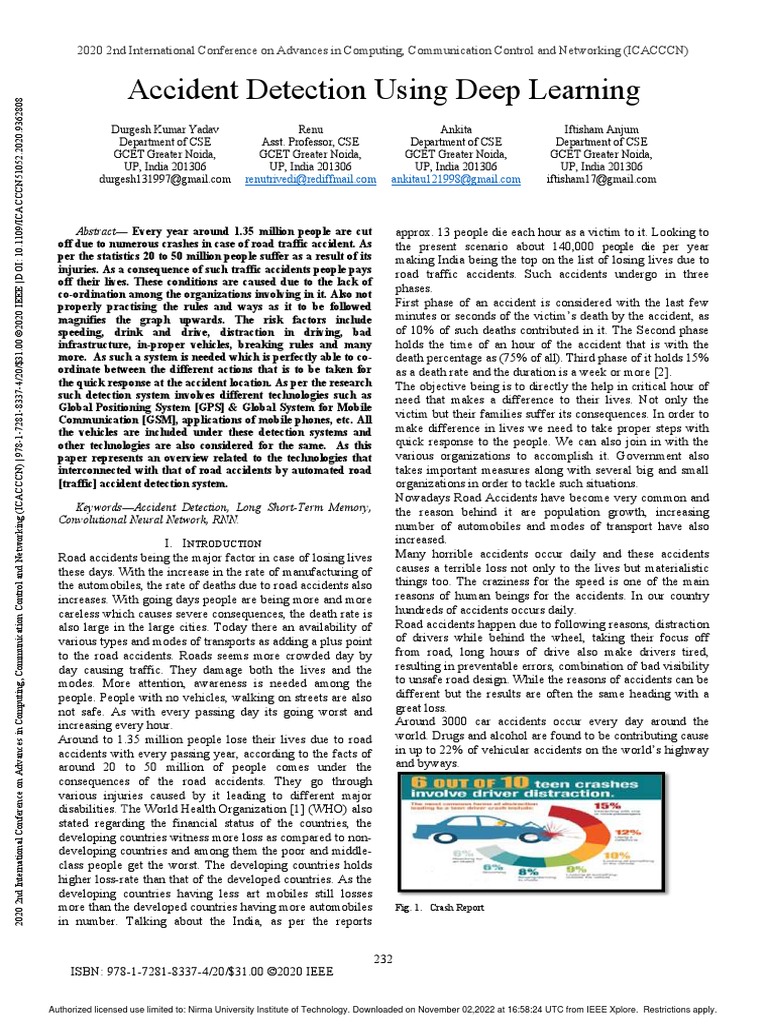 Accident Detection Using Deep Learning | PDF | Traffic Collision ... Accident Detection Using Deep Learning | PDF | Traffic Collision ...