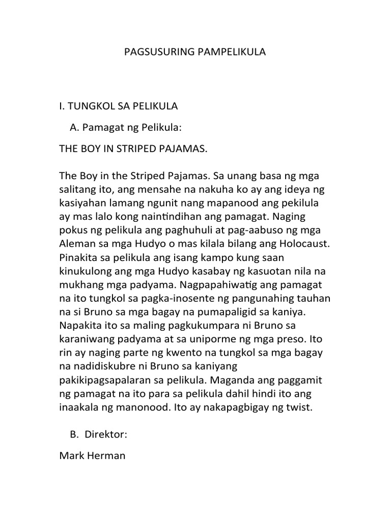 Pagsusuring Pampelikula | PDF