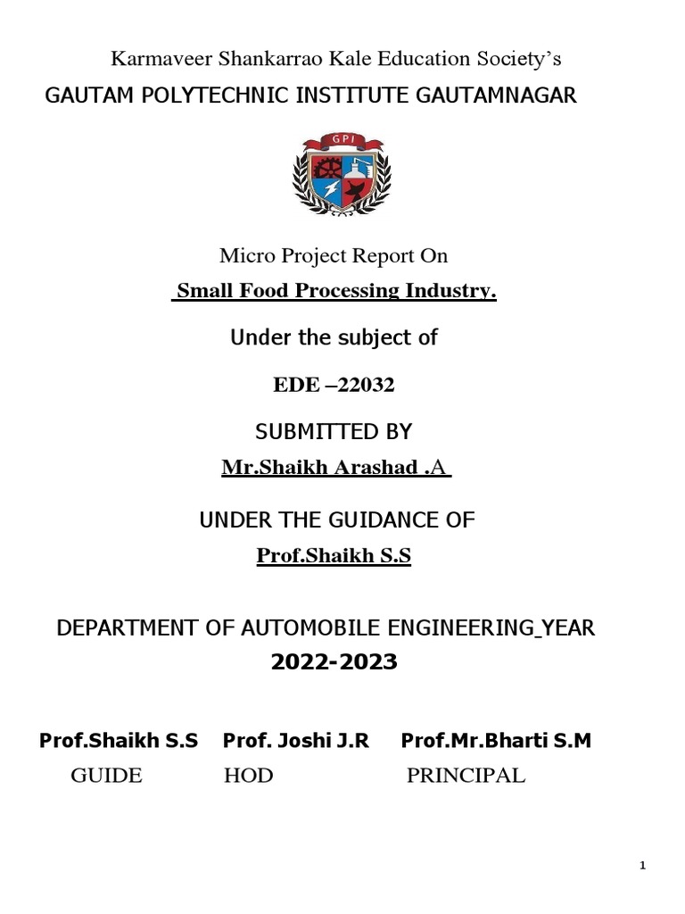 EDE Micro Project Report | PDF