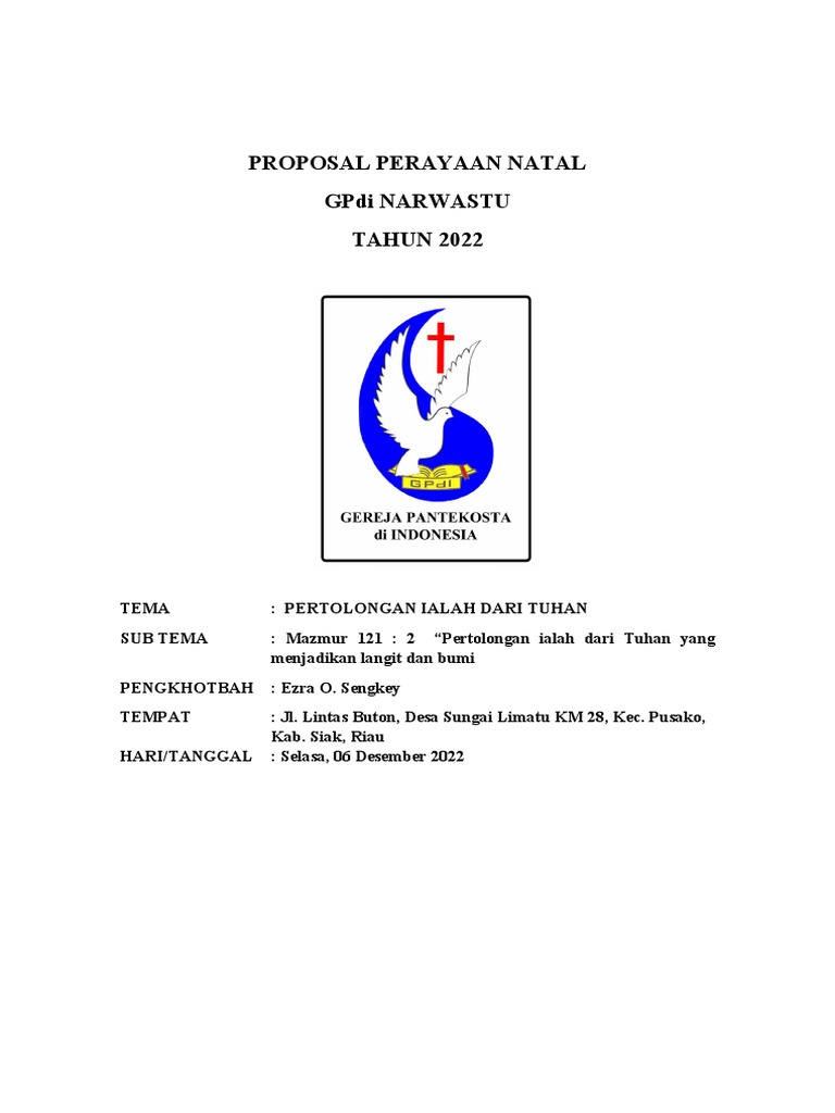 Proposal Natal GPdi Narwastu 2022 | PDF