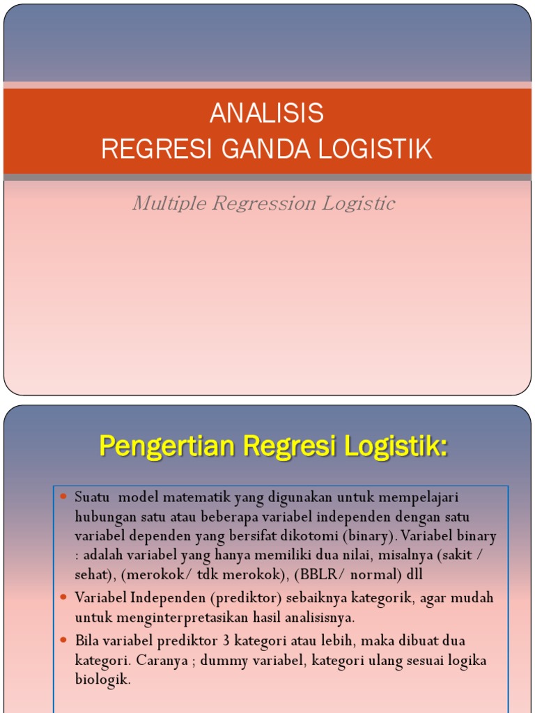 Analisis Regresi Ganda Logistik. Multiple Regression Logistic | PDF