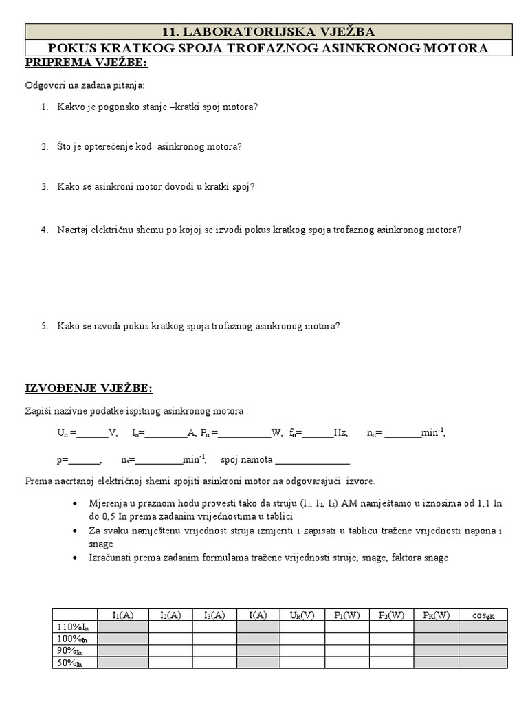 Pokus Kratkog Spoja | PDF