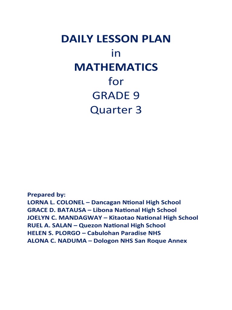 Grade 9 Math lesson on parallelograms | PDF | Lesson Plan | Learning