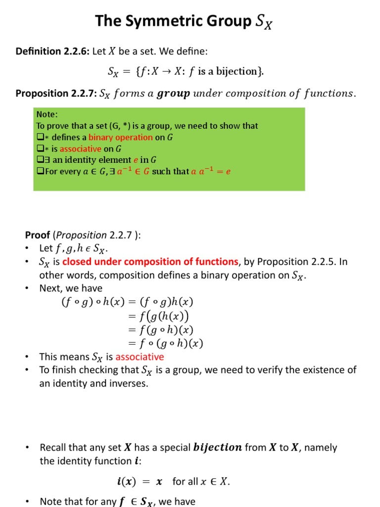The Symmetric Group SX | PDF | Group (Mathematics) | Permutation