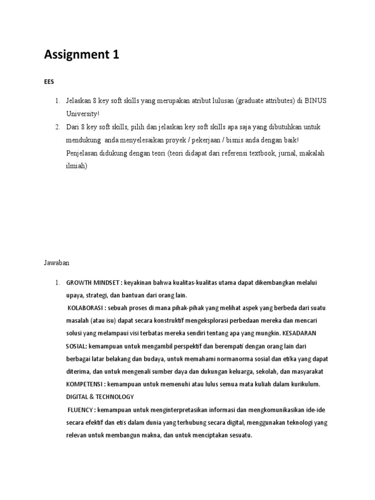 Assignment Bulan 1 - ESS Internship Lunggar P.M | PDF | Karier & Perkembangan