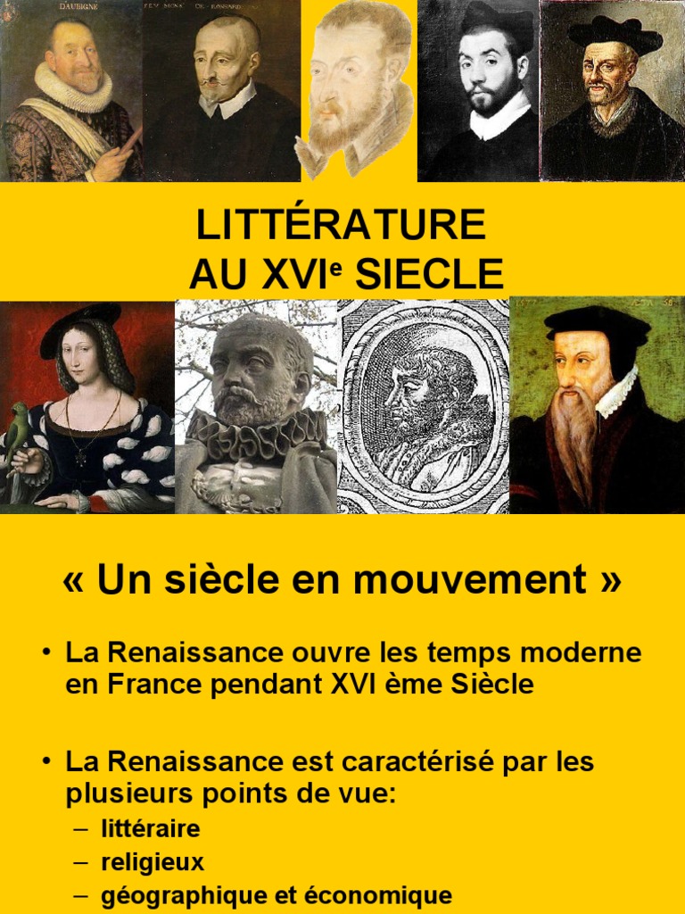 LITTÉRATURE AU XVIe SIECLE | PDF | Littérature française | Poésie