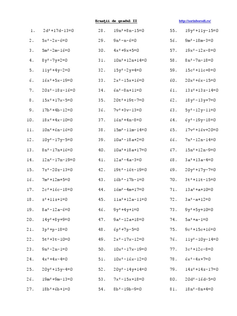 500 Ecuatii Grad 2 | PDF