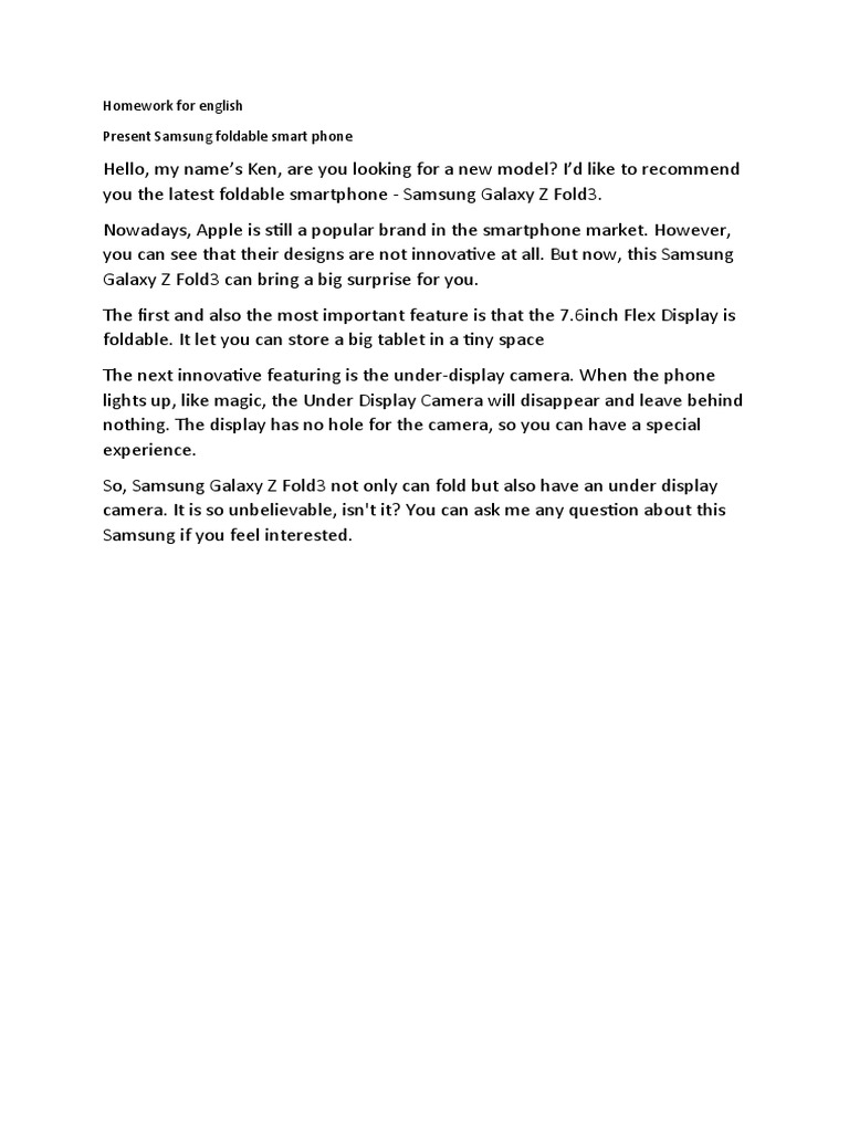 Homework For English | PDF