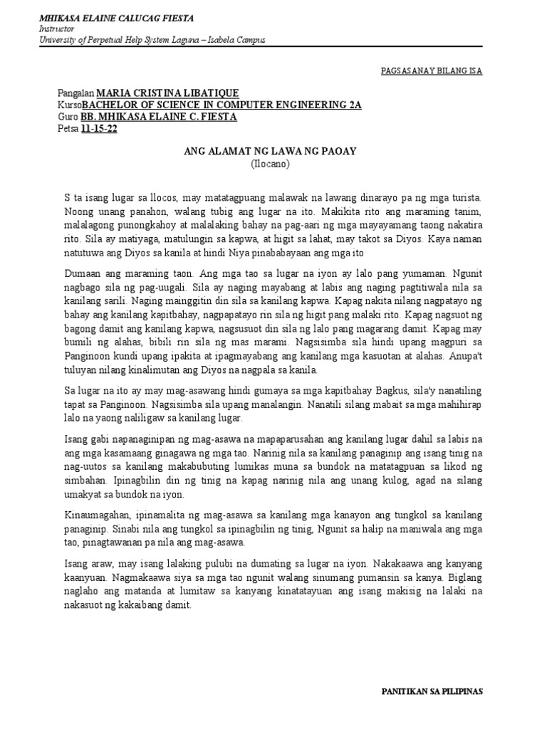 Pagsasanay Bilang 1 - Rehiyon I | PDF