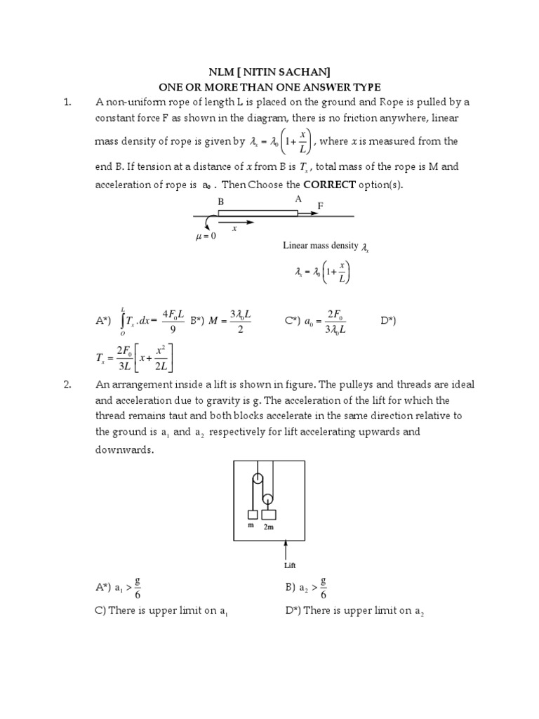 Insp NLM | PDF | Force | Tension (Physics)