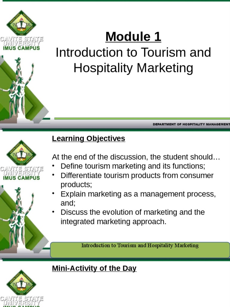 Module 1. Introduction To Tourism and Hospitality Marketing | PDF