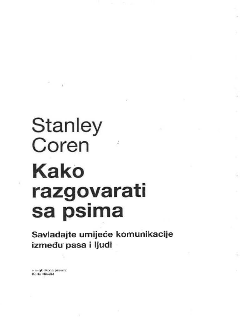 Stanley Coren - Kako Razgovarati Sa Psima | PDF