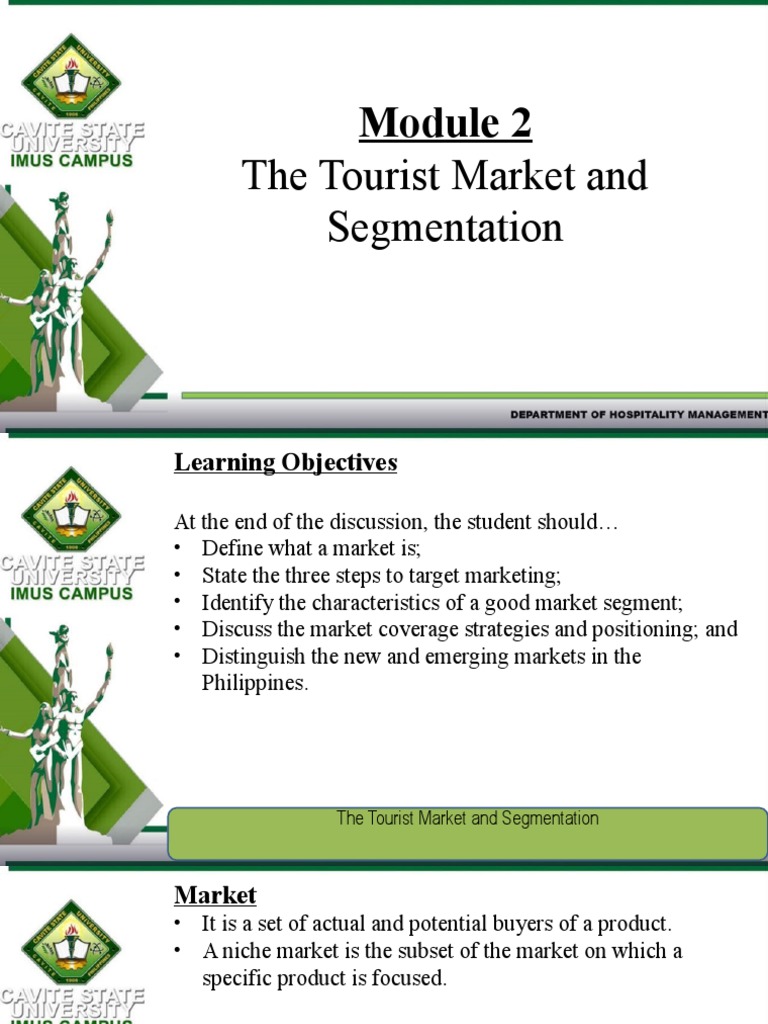 Module 2 The Tourist Market And Segmentation Pdf Market