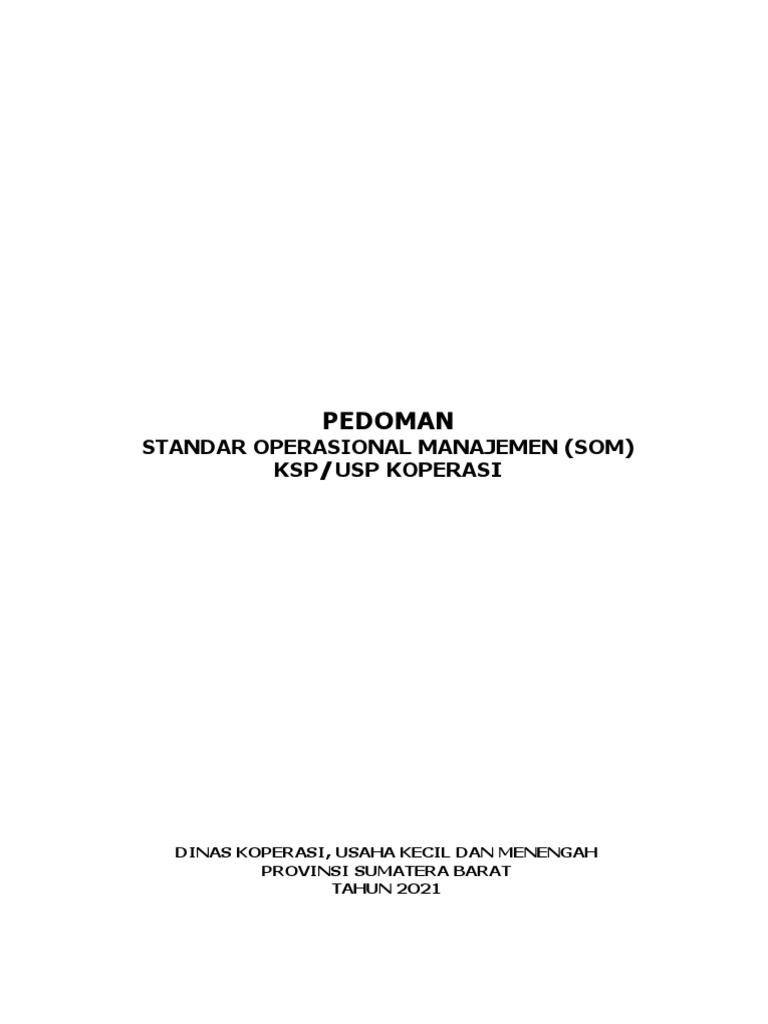 Contoh - Pedoman SOM KSP-USP Koperasi | PDF | Karier & Perkembangan ...