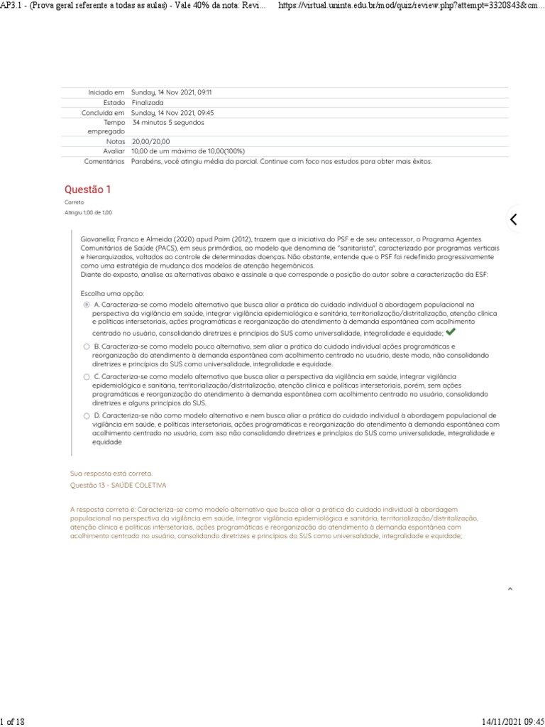 AP3.1 - Saúde Coletiva | PDF