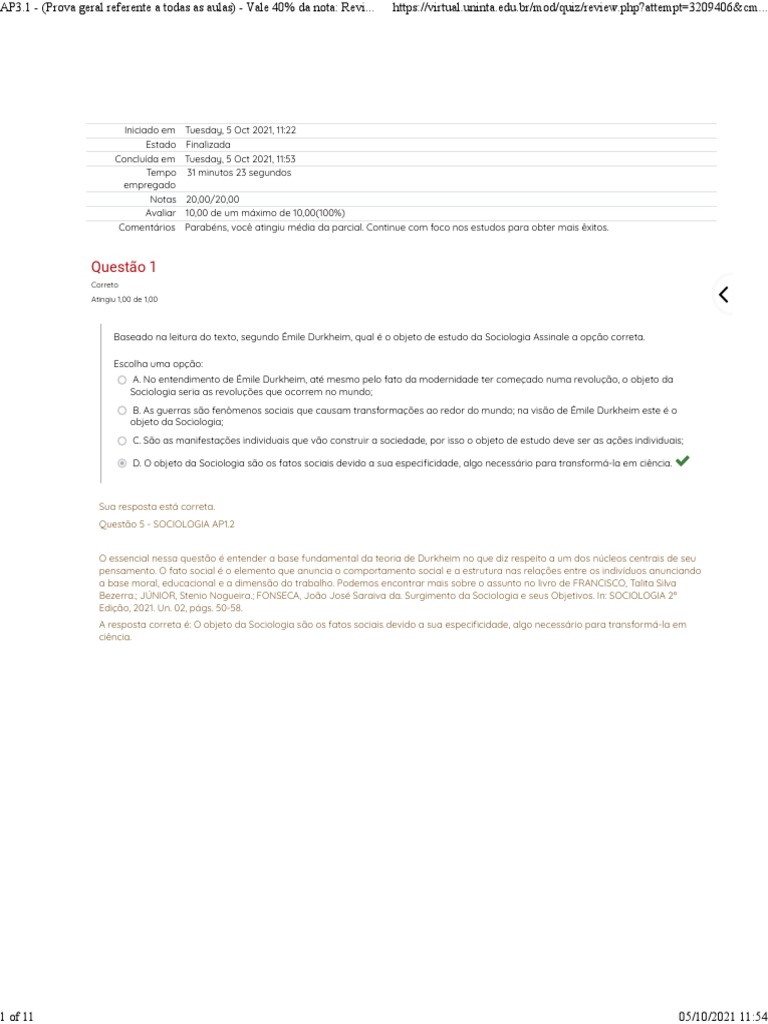 AP3.1 - Sociologia | PDF