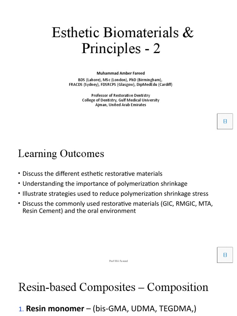 Recording Esthetic Biomaterials and Principles | PDF | Dental Composite ...