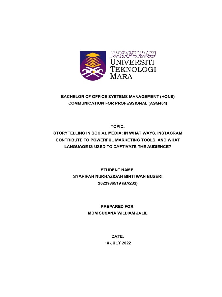ASM404 Individual Position Paper (Syarifah Nurhaziqah) | PDF | Social ...