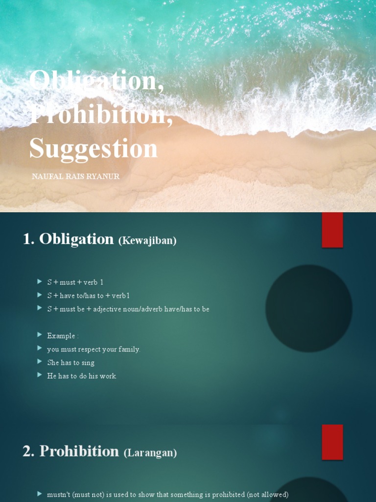 Obligation, Prohibition, Suggestion | PDF