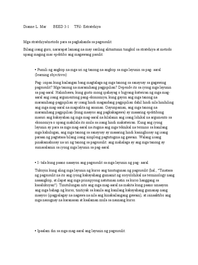 TFil - Estratehiya | PDF