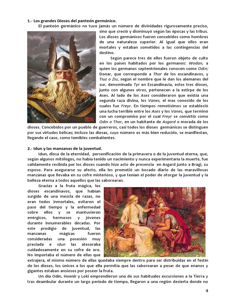 Principales dioses germanos y mitología | PDF | Odin | Mitología nórdica