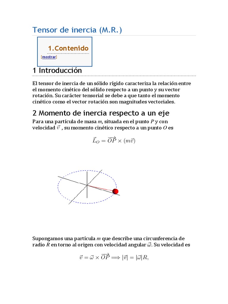 Tensor de inercia en sólidos rígidos | PDF | Ciencia y matemáticas ...
