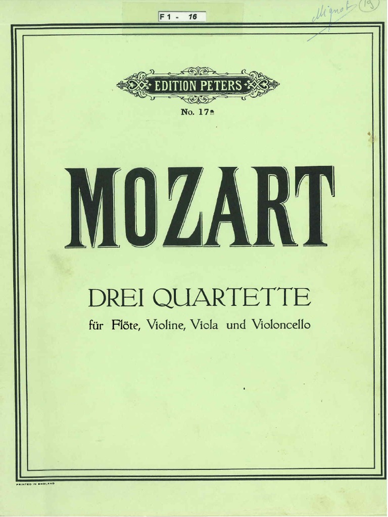 Flute Mozart Quartet | PDF