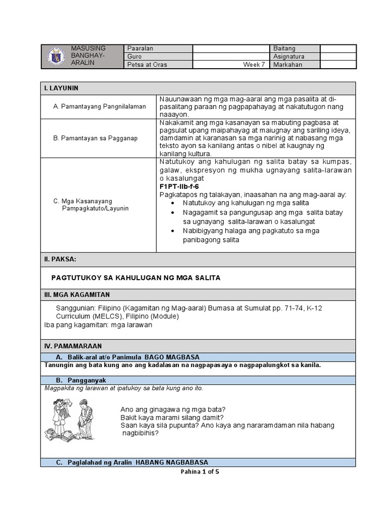 Filipino 1 LP - Q2 - W7 | PDF
